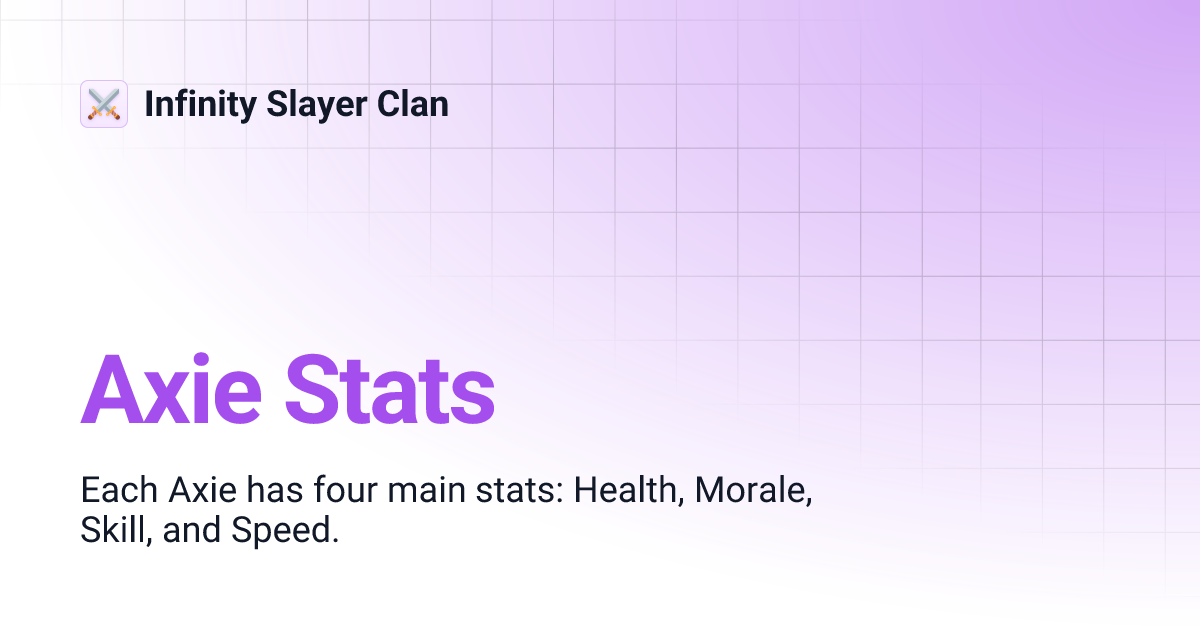 Axie Stats | Infinity Slayer Clan